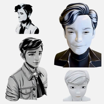 Contemporary Character Bust Collection - 3D Model by MRAnyCAD