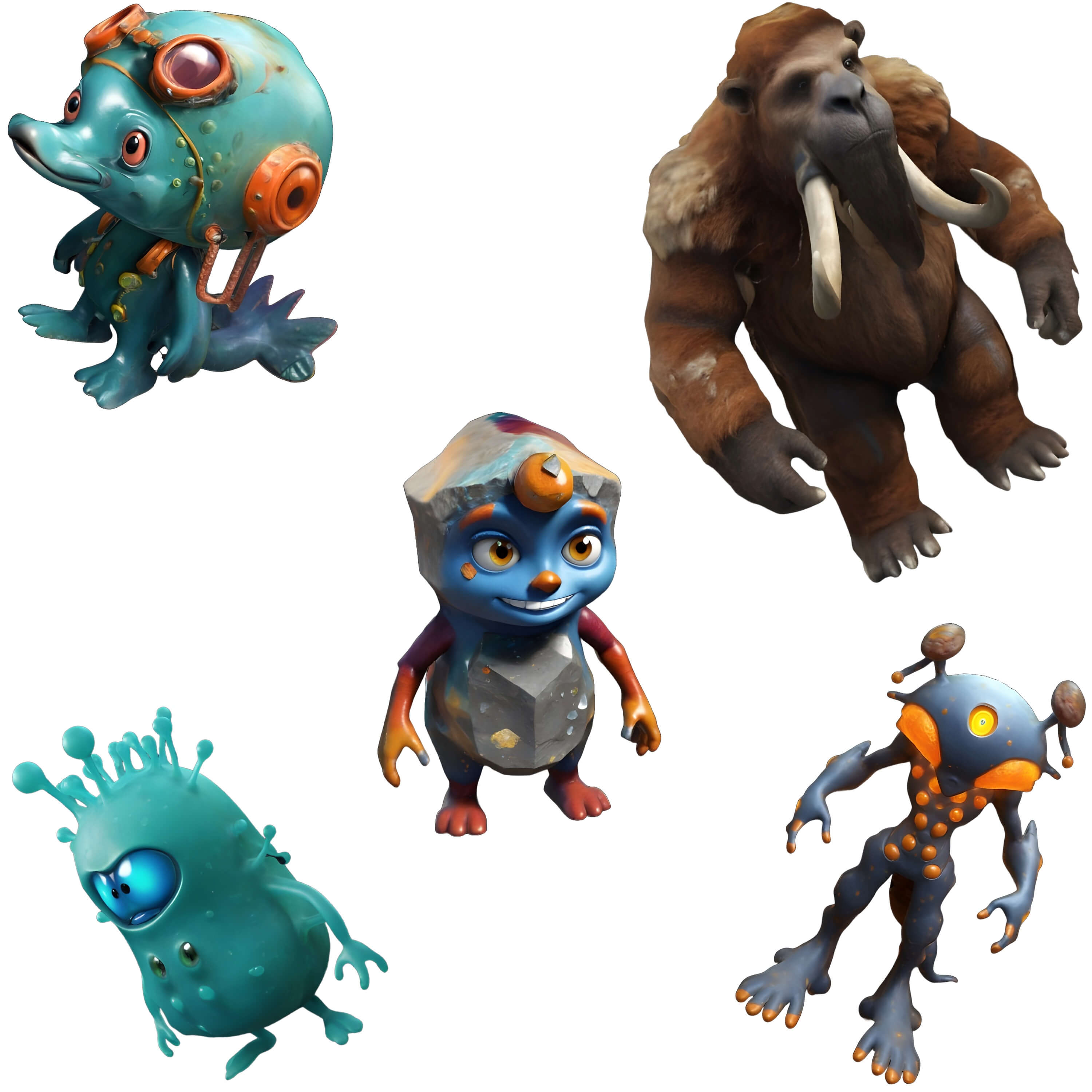 Cosmic Critters Collection - 3D Model by MRAnyCAD