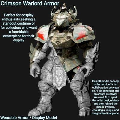 Crimson Warlord Armor - 3D Model by MRAnyCAD