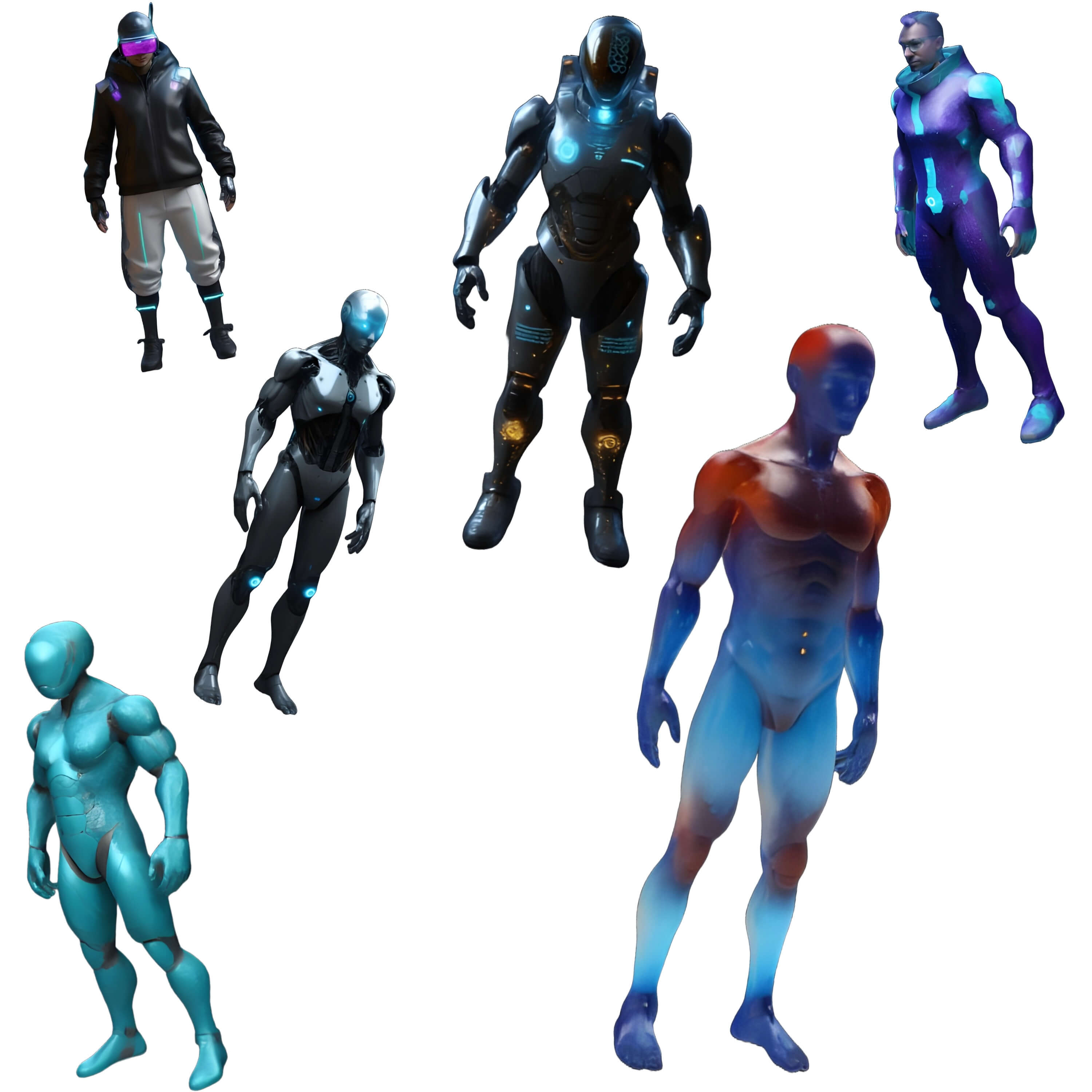 Cyber Squad Character Collection - 3D Model by MRAnyCAD