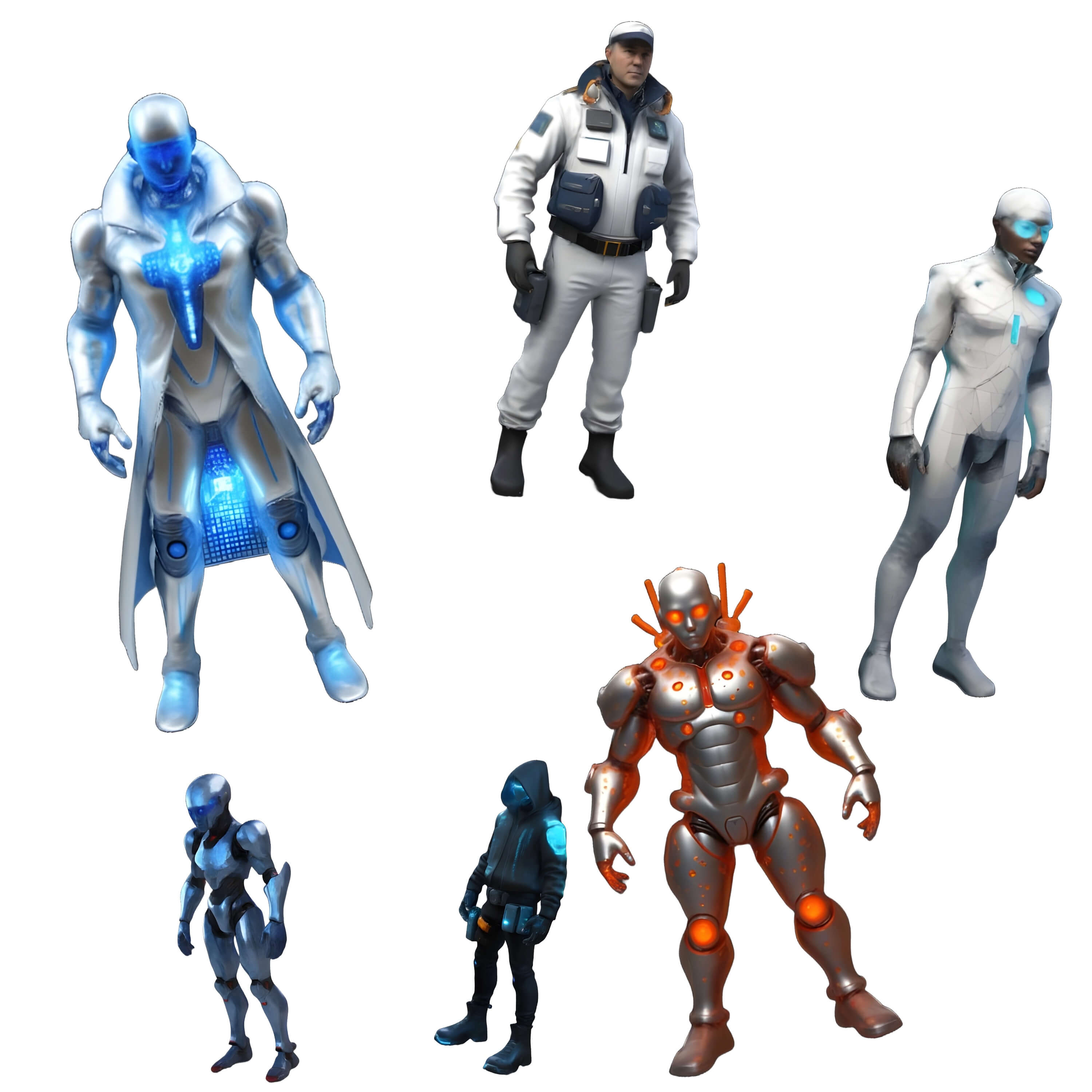 Cybernetic Character Collection - 3D Model by MRAnyCAD