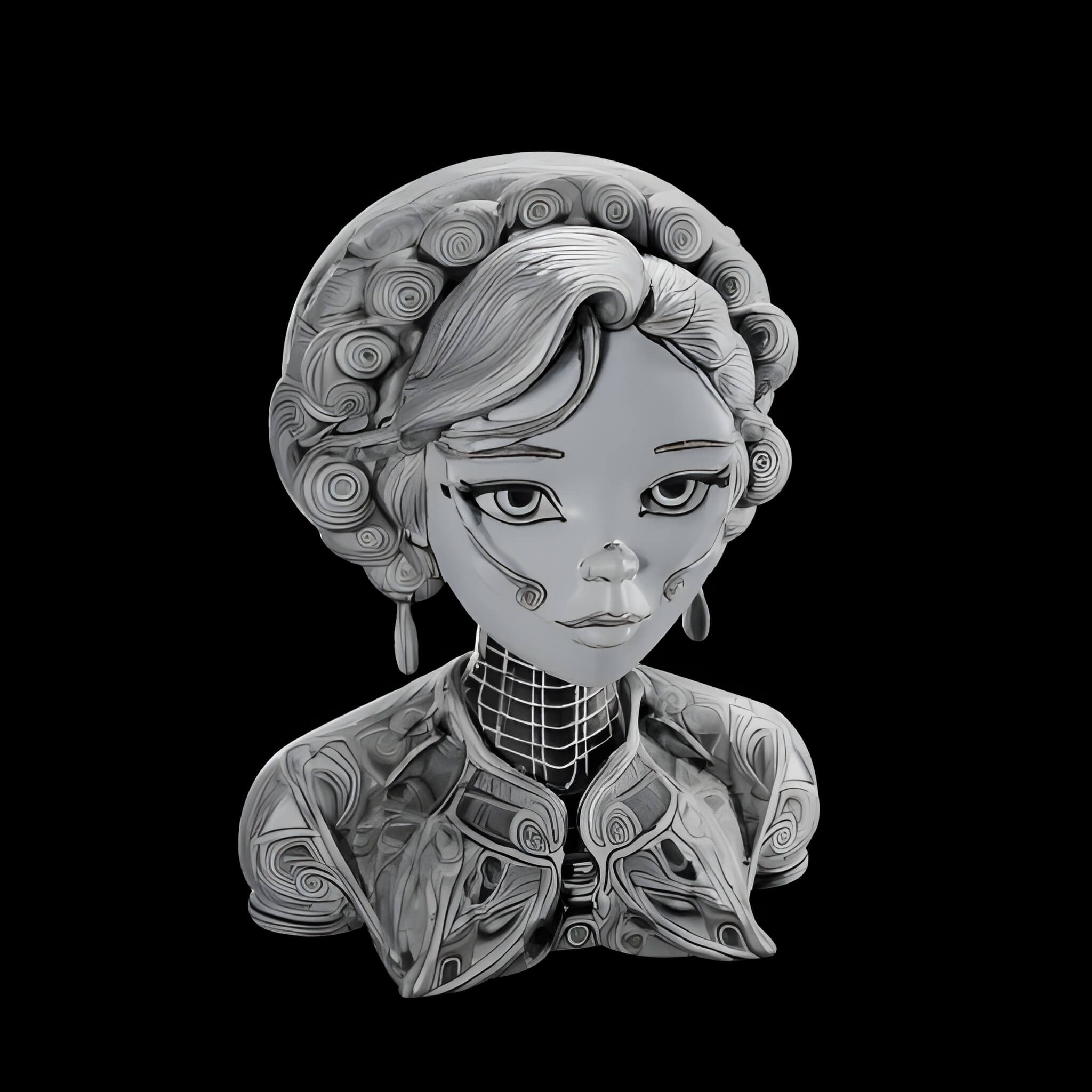 Cyberpunk Era Ladies Collection - Retro-Futuristic Character 3D Model ...