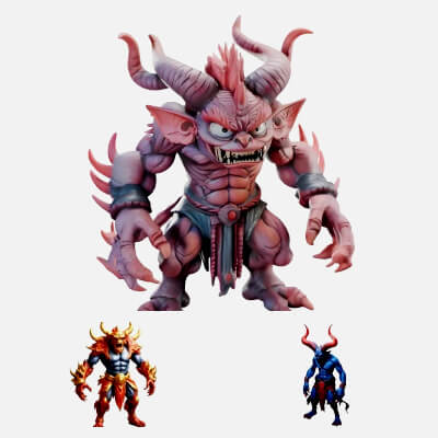 Demon Lords Collection - Fantasy Character Series 3D Model by MRAnyCAD