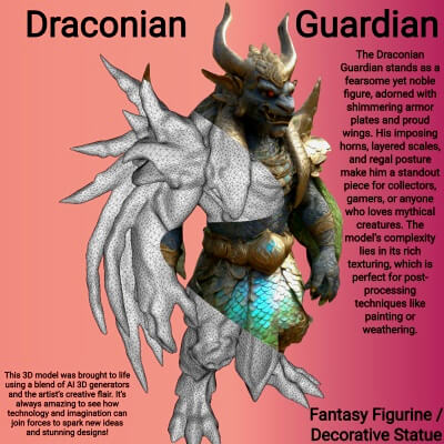 Draconian Guardian - 3D Model by MRAnyCAD