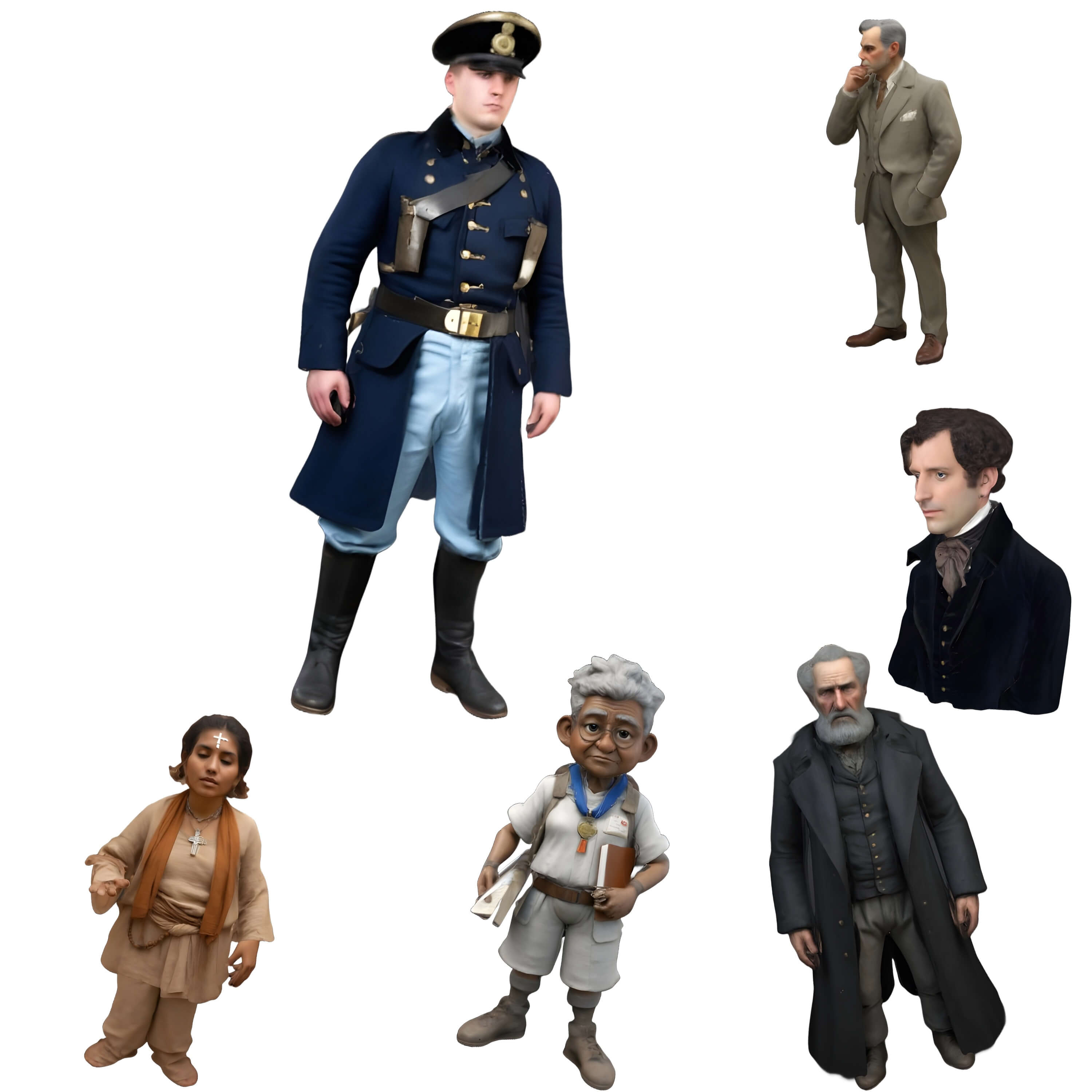 Educational Historical Figures - 3D Model by MRAnyCAD