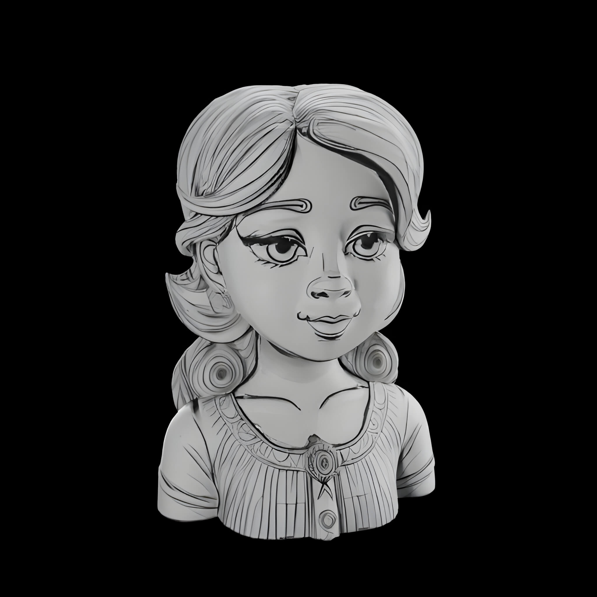 Elegant Stylized Female Bust Collection - 3D Model by MRAnyCAD