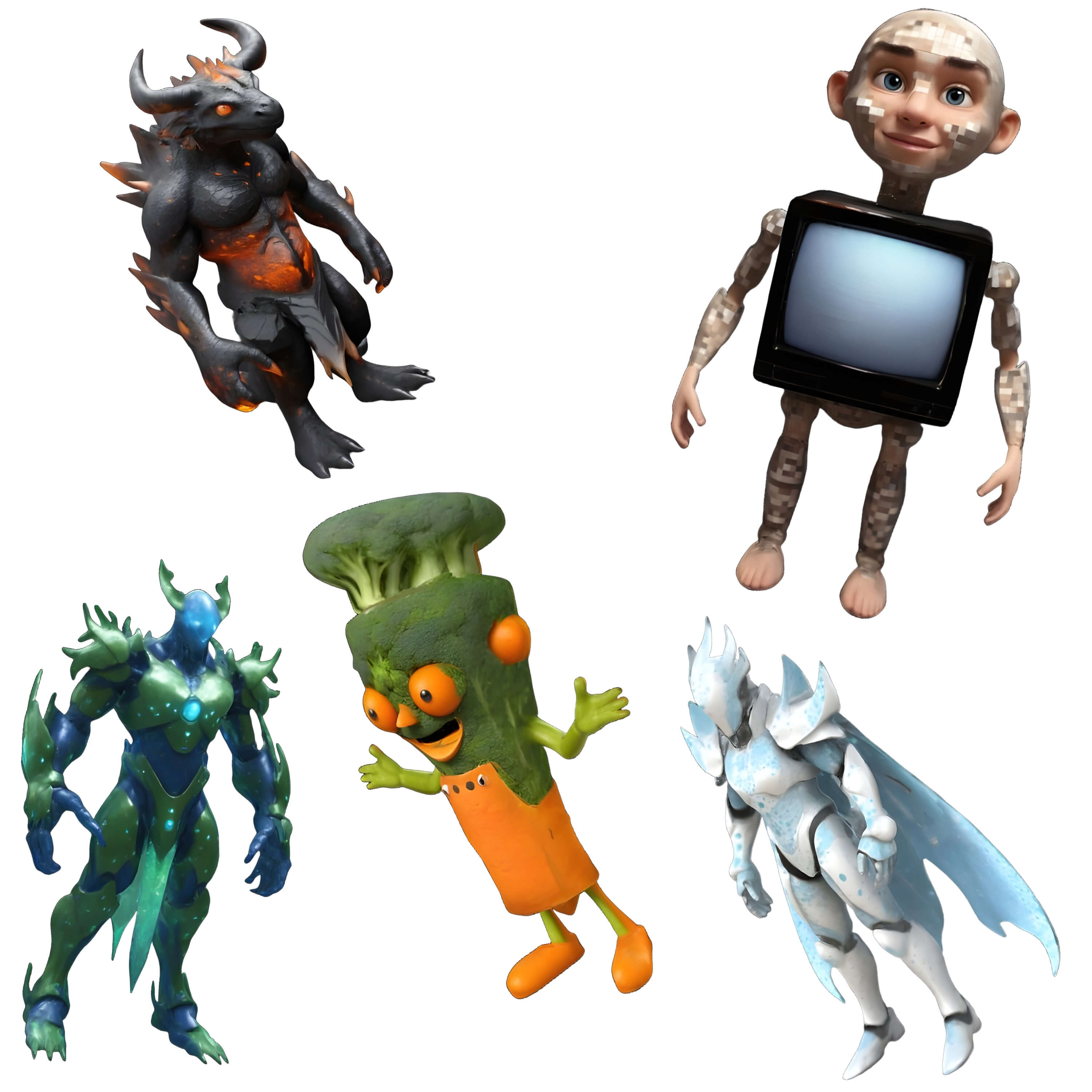 Elemental Guardians: Heroes & Monsters Collection - 3D Model by MRAnyCAD