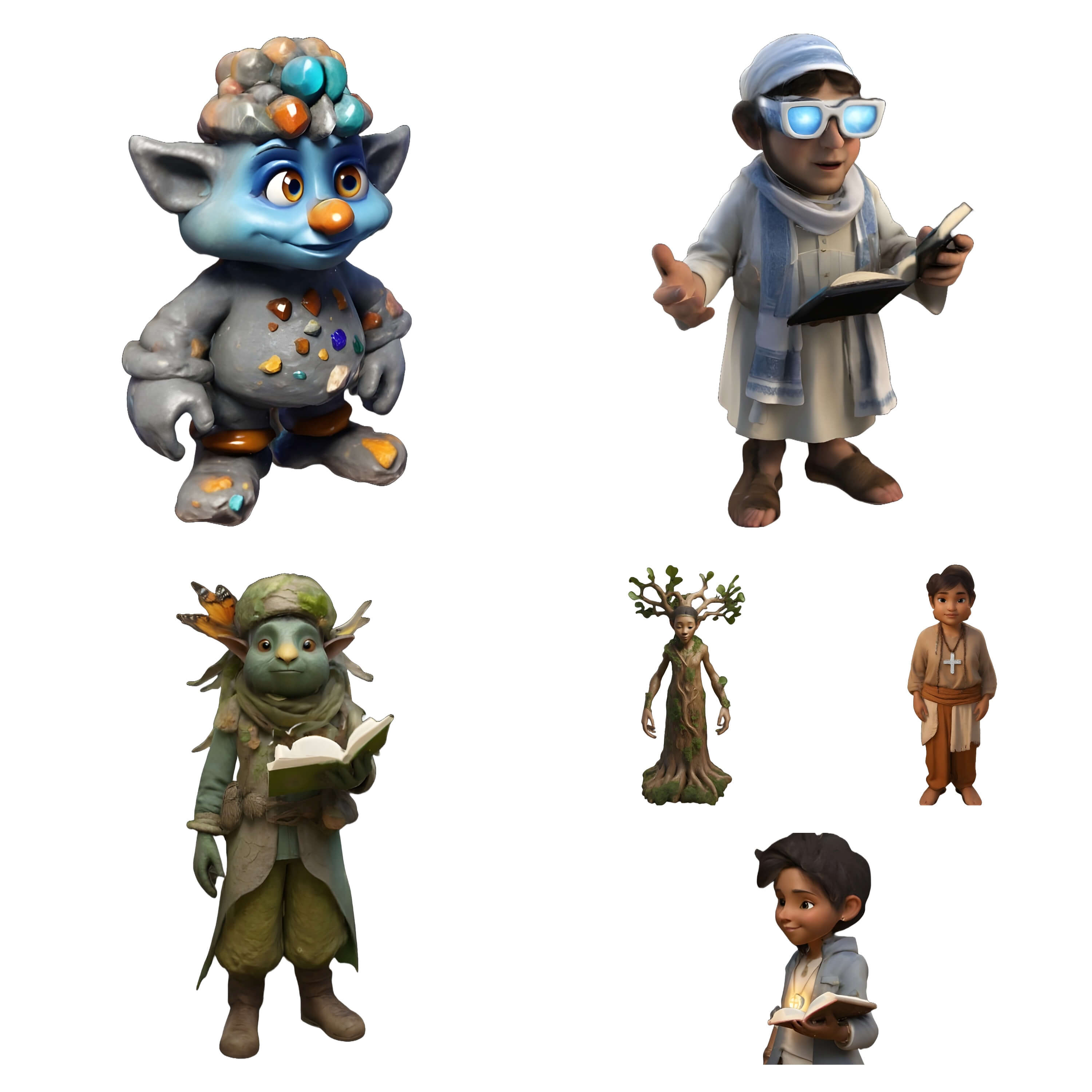 Fantasy Library Characters Collection - 3D Model by MRAnyCAD