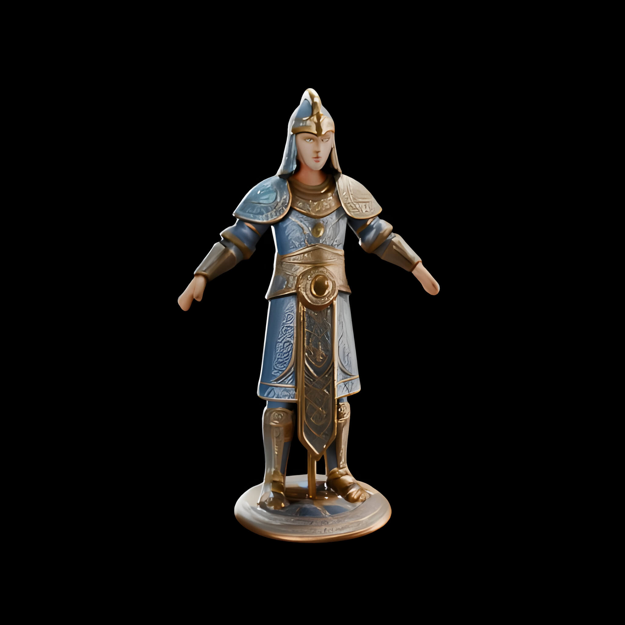 Fantasy Paladin Figurine - 3D Model by MRAnyCAD