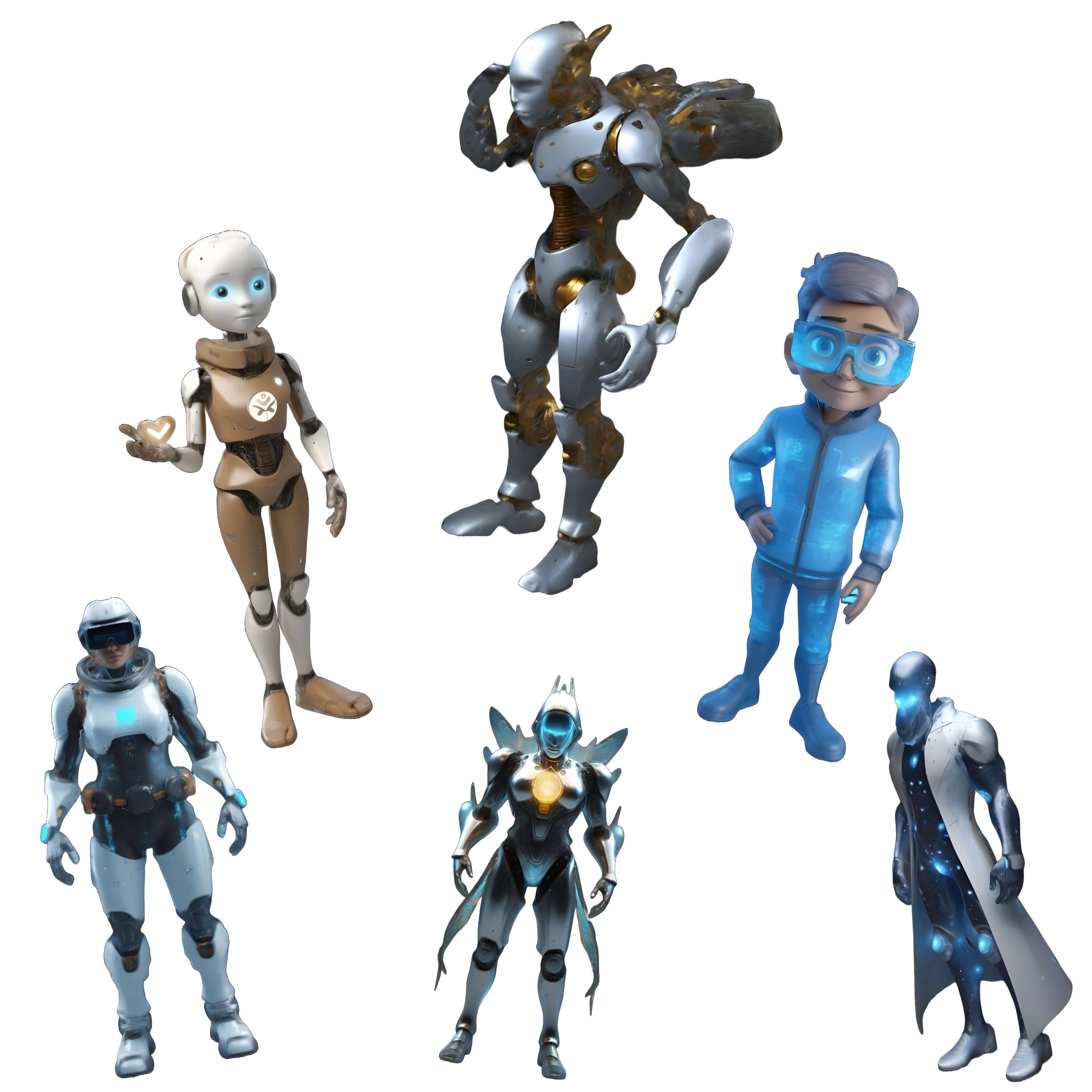 Futuristic Robot Character Pack - 3D Model by MRAnyCAD