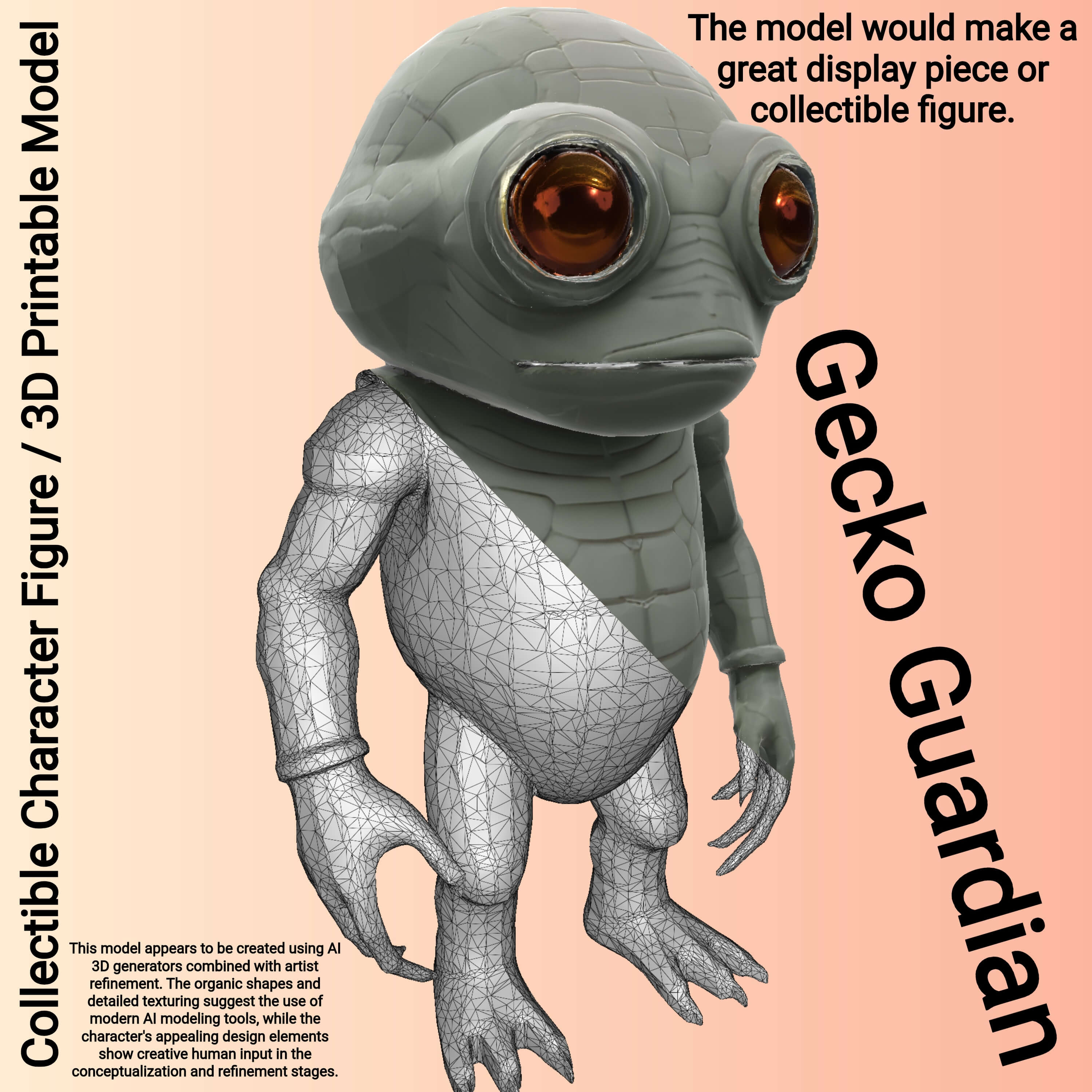 Gecko Guardian - The Wide-Eyed Reptilian Character Free 3D Model by ...