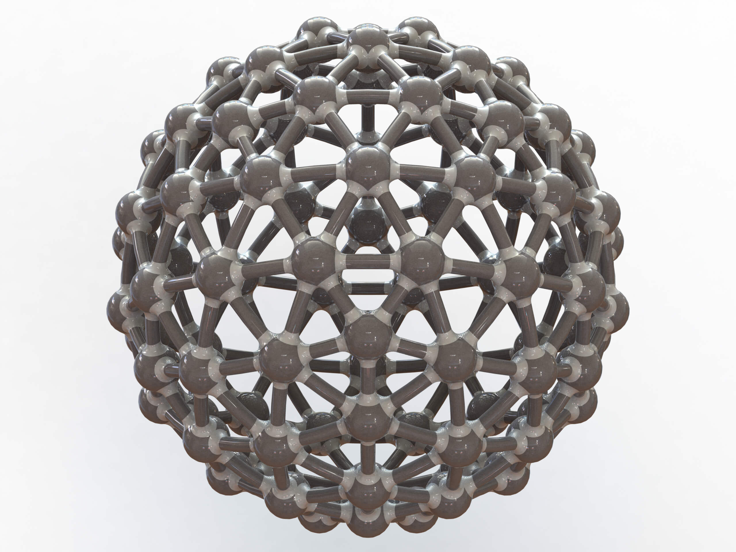 Geodesic Structure With Atoms - 3D Model by MRAnyCAD