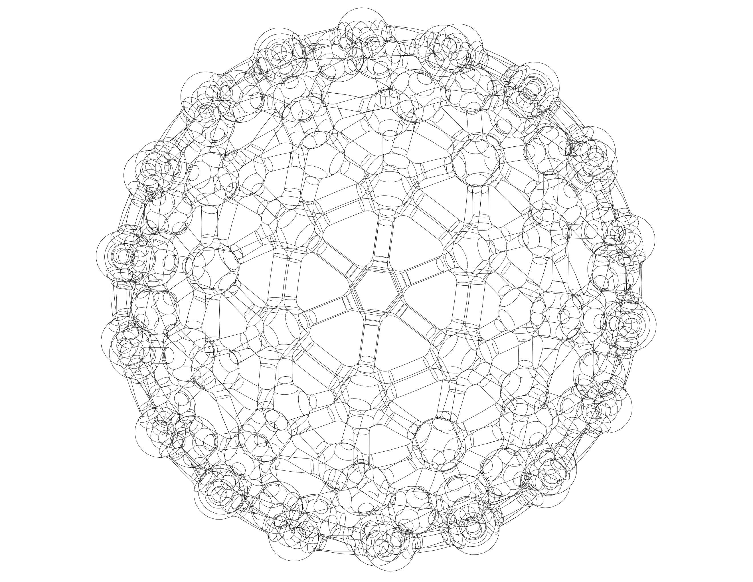 Geodesic Structure With Atoms - 3D Print Model by MRAnyCAD