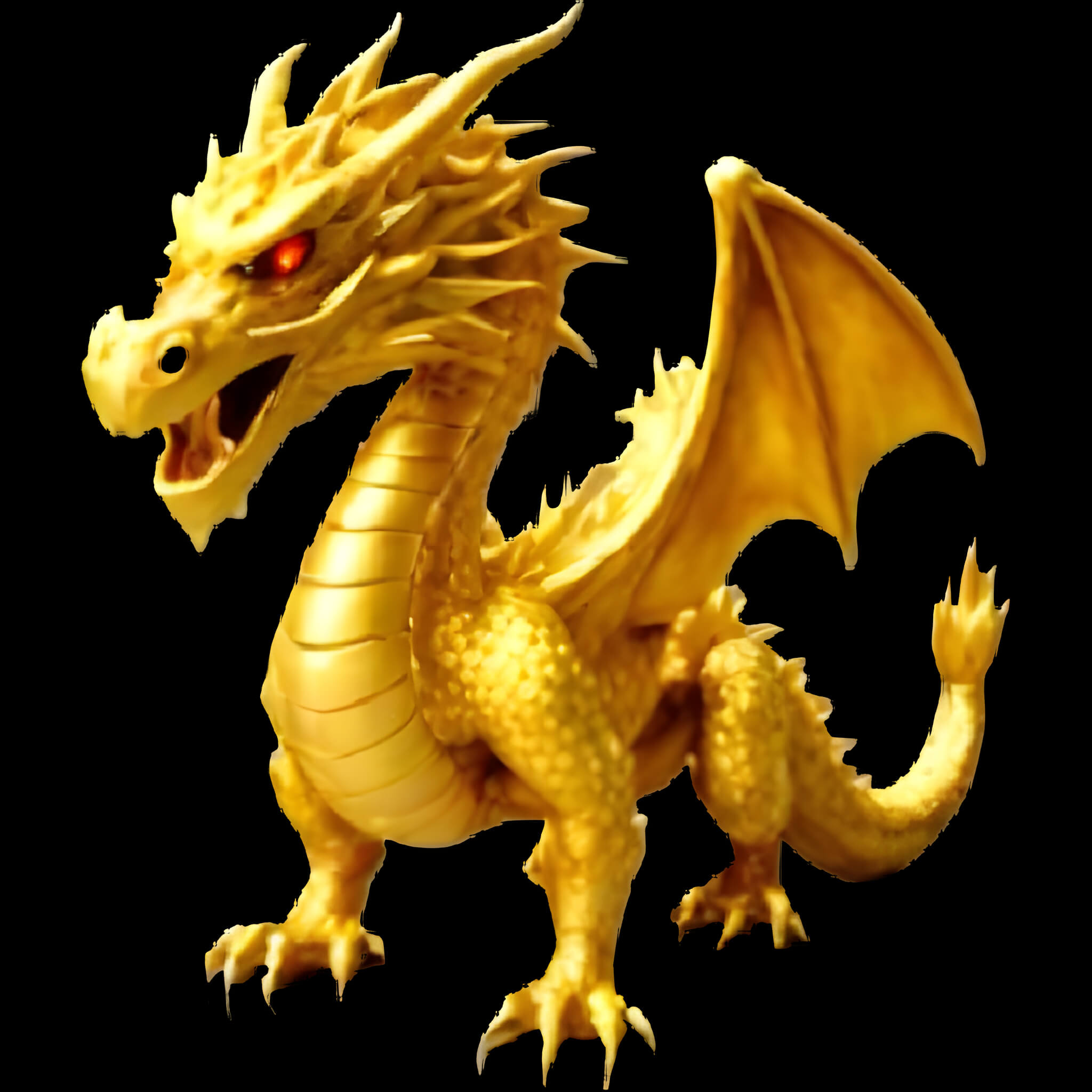 Golden Guardian Dragon - 3D Model by MRAnyCAD