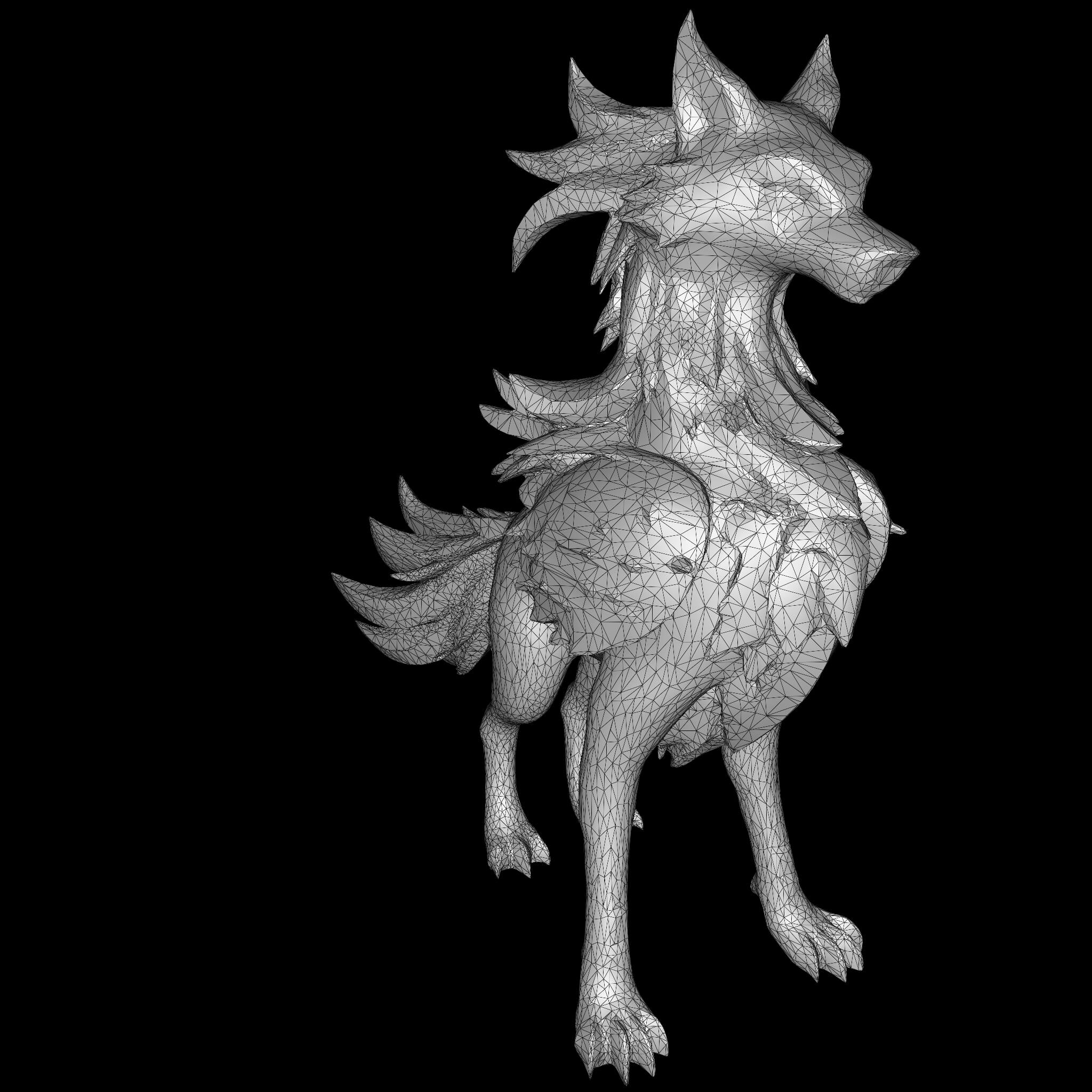 Golden Guardian Wolf - Free 3D Model by MRAnyCAD