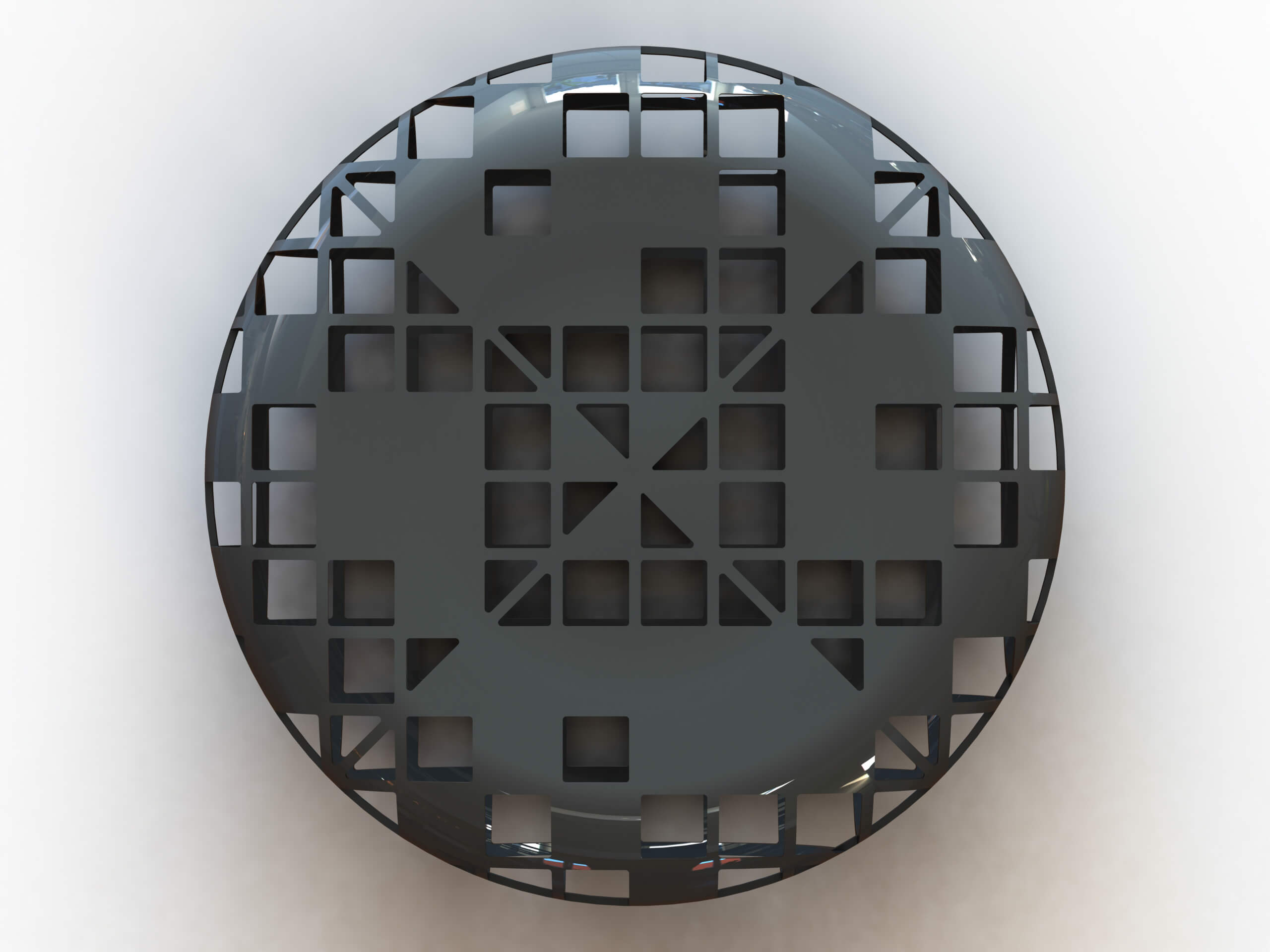 Gray Circular Shape Bench - 3D Print Model by MRAnyCAD