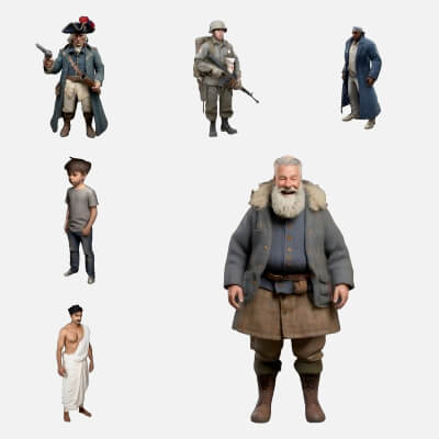 Historical Figures Character Collection - 3D Model by MRAnyCAD