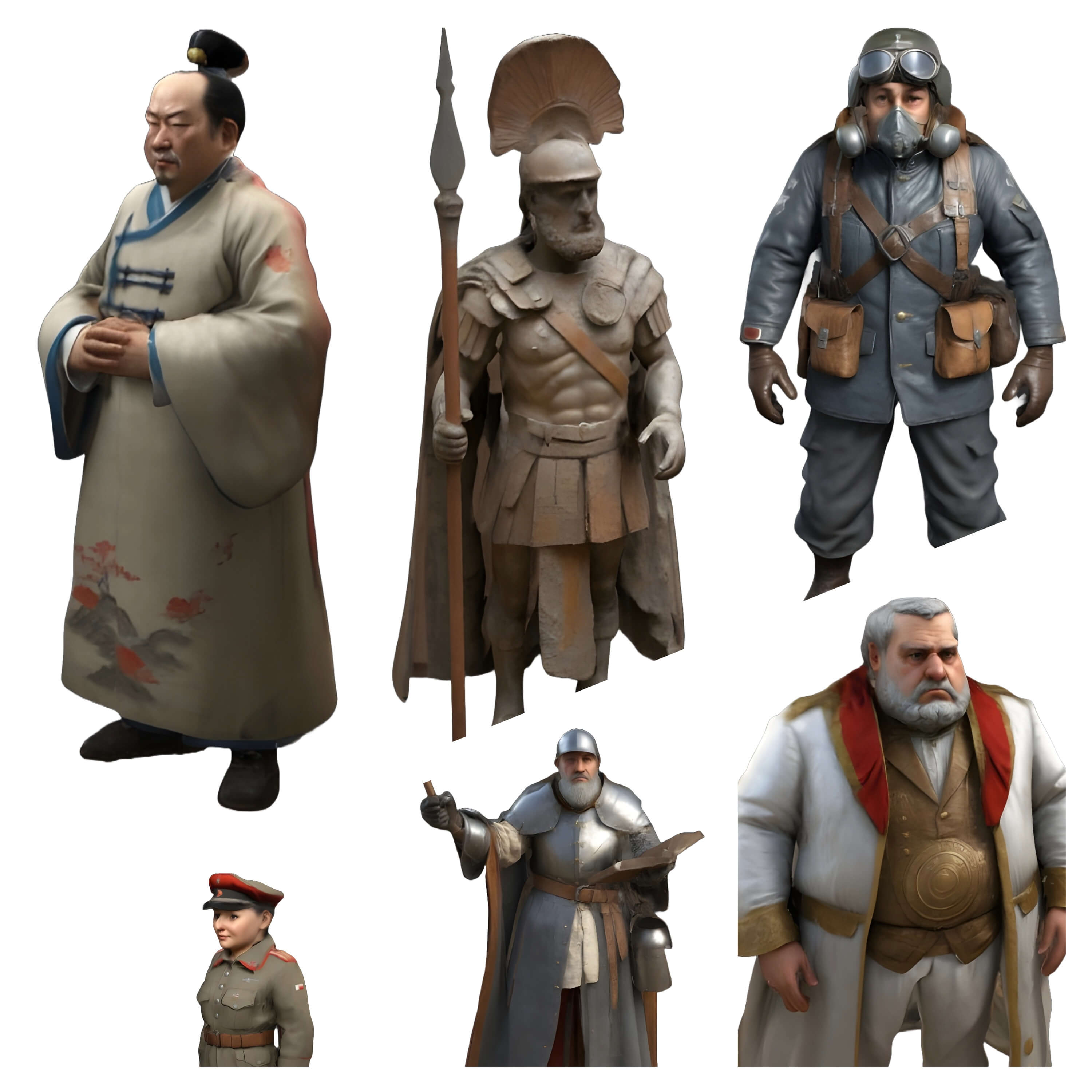 Historical Figures Through Time Collection - 3D Model by MRAnyCAD