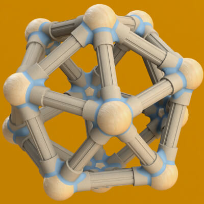 Icosahedral Structures With Atoms - 3D Model by MRAnyCAD
