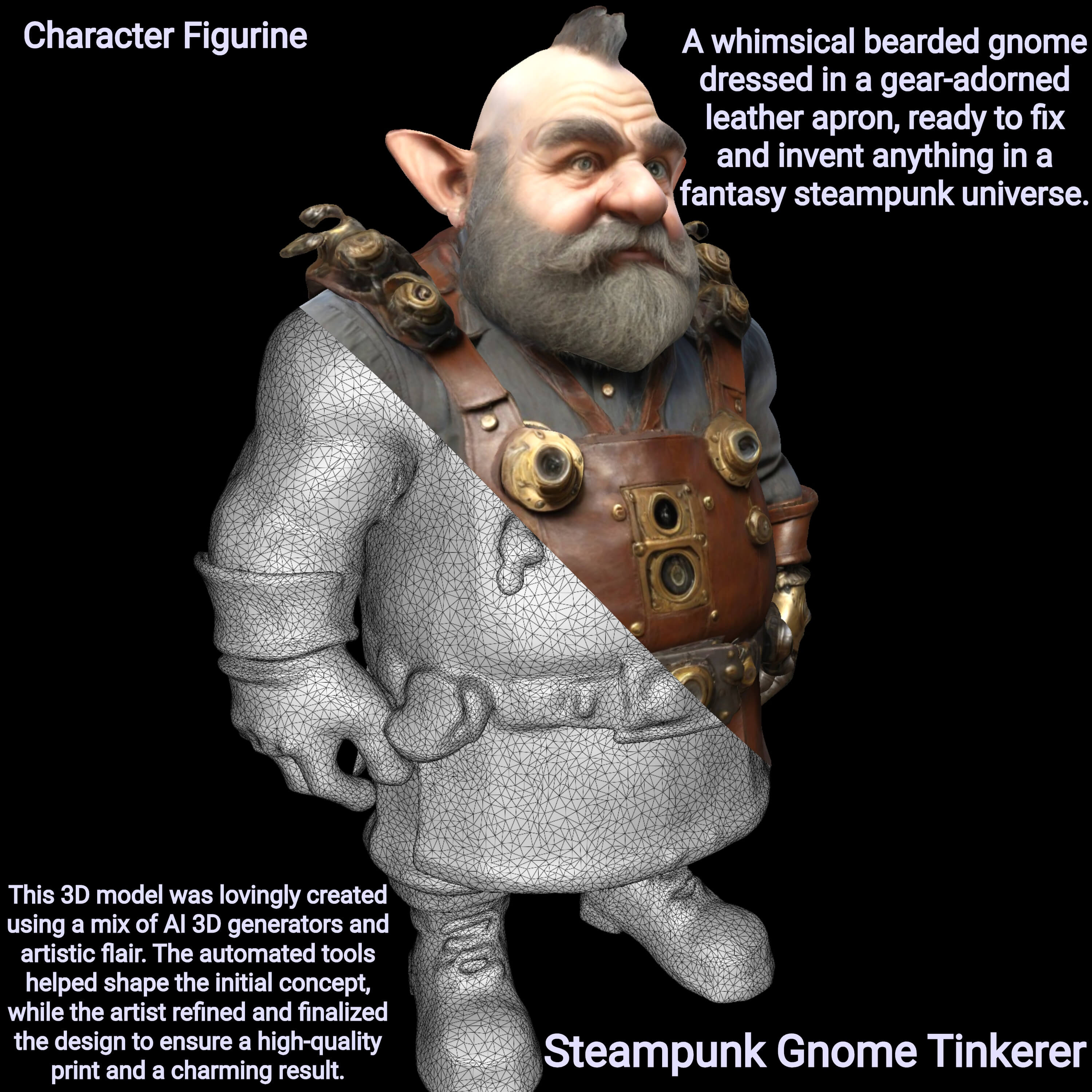 Steampunk Gnome Tinkerer - 3D Model by MRAnyCAD