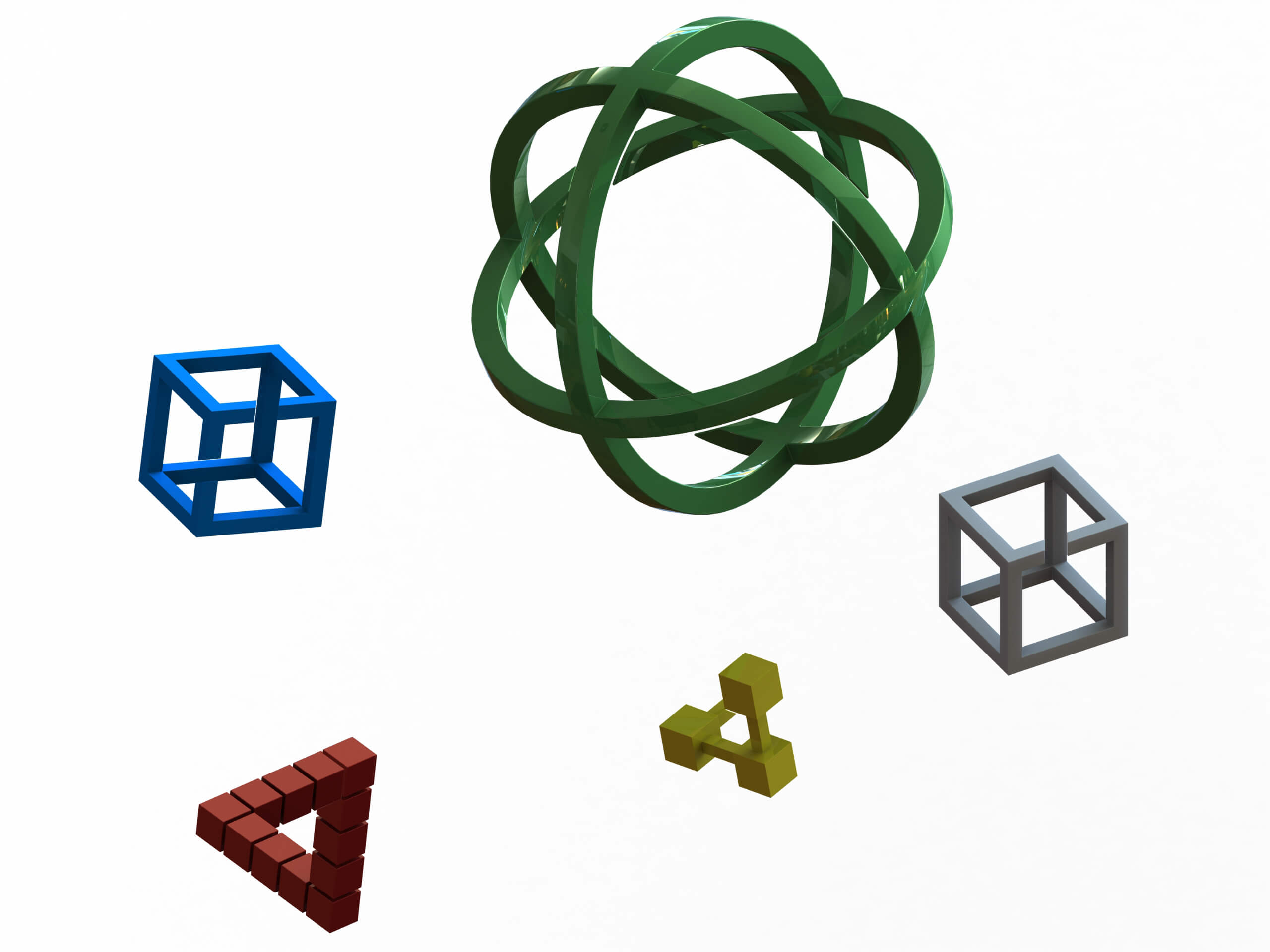 Impossible Objects by MC Escher - 3D Model by MRAnyCAD