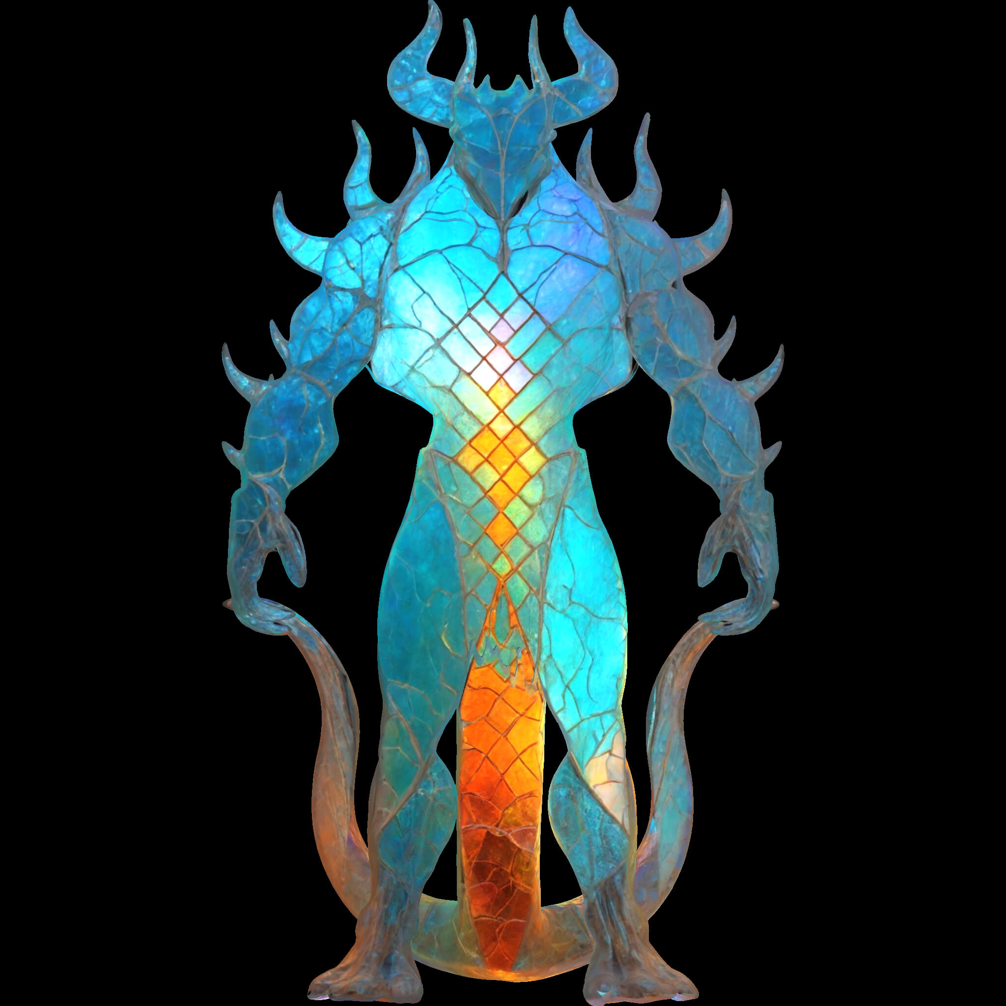 Luminous Crystal Dragon Statue - 3D Model by MRAnyCAD