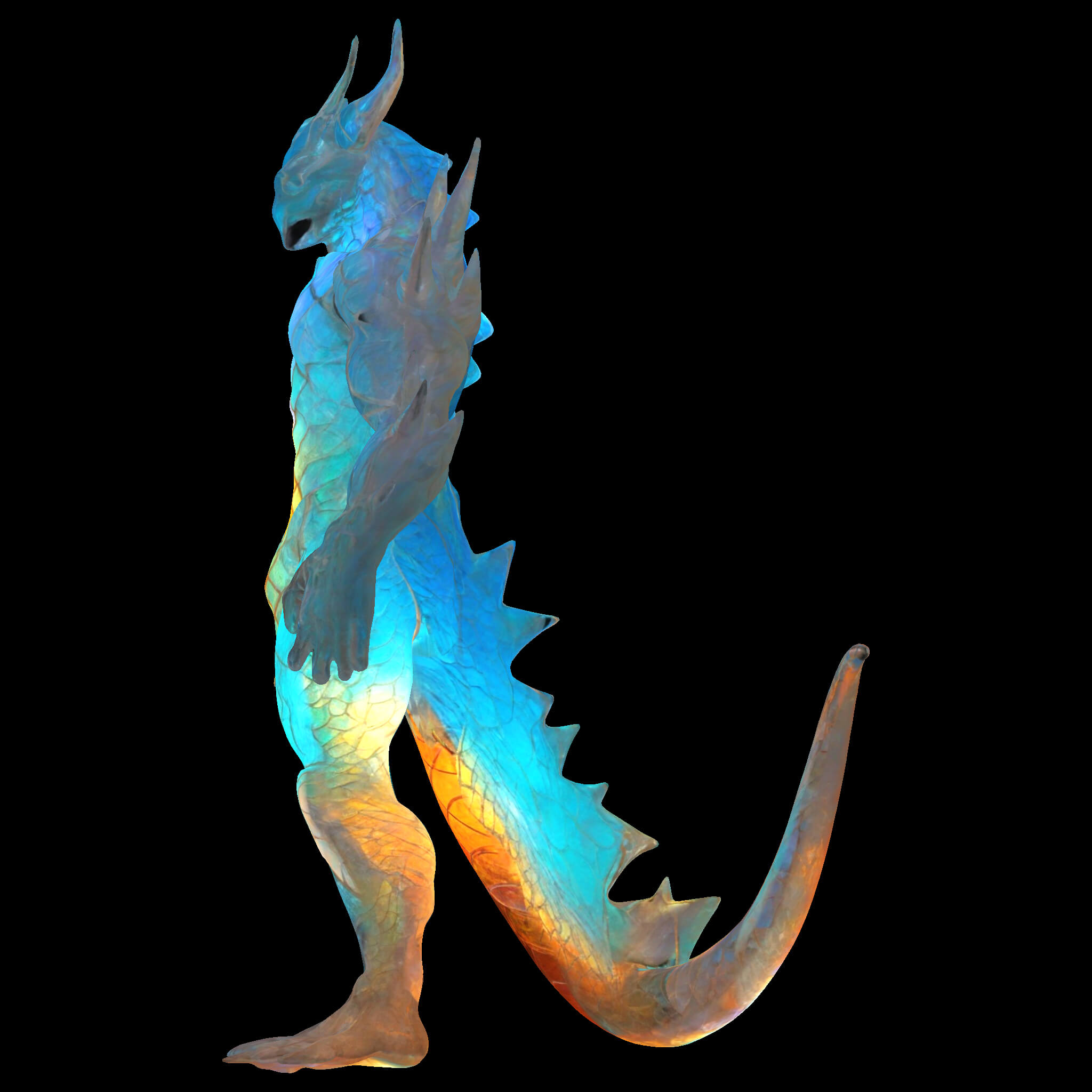 Luminous Crystal Dragon Statue - 3D Model by MRAnyCAD