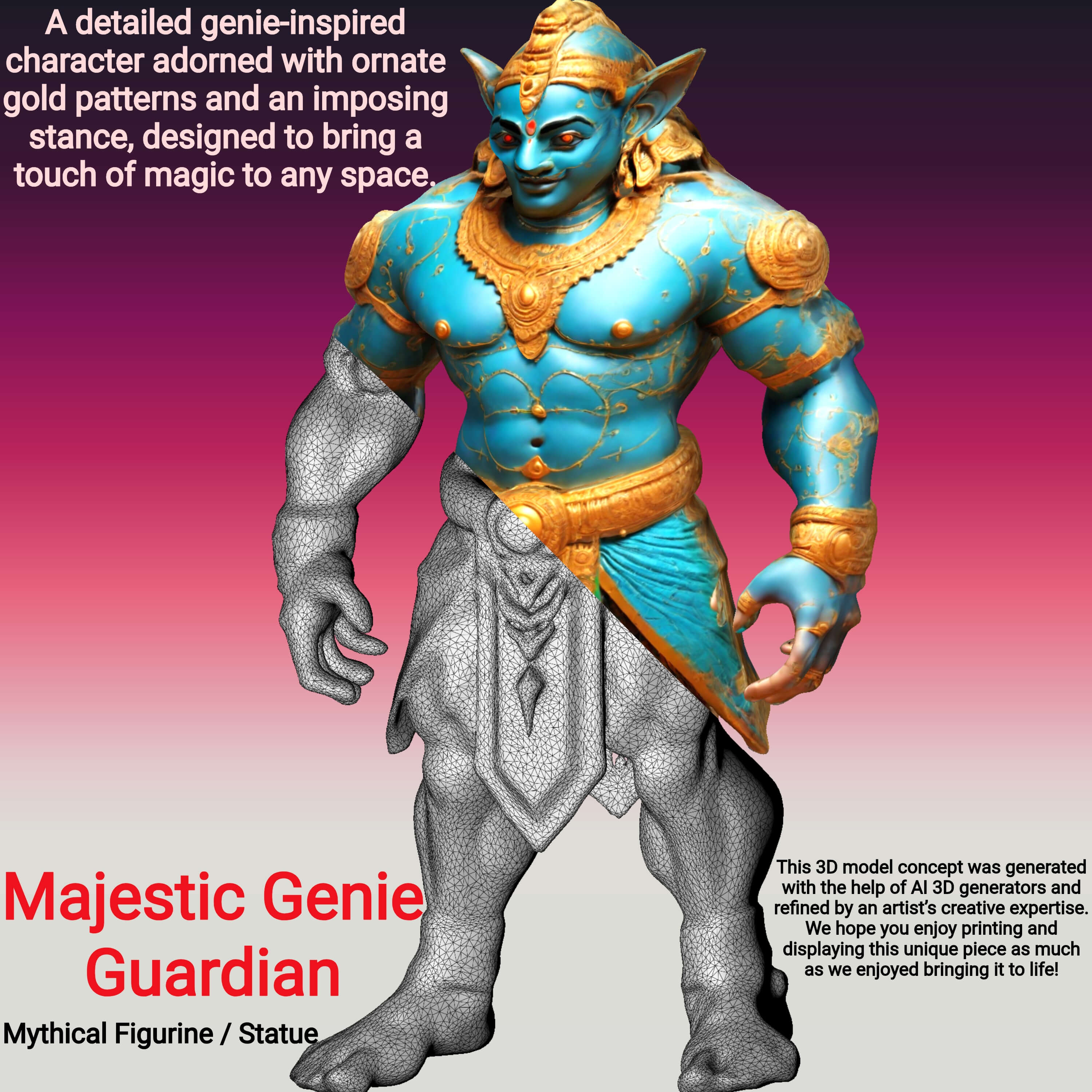 Majestic Genie Guardian - 3D Model by MRAnyCAD