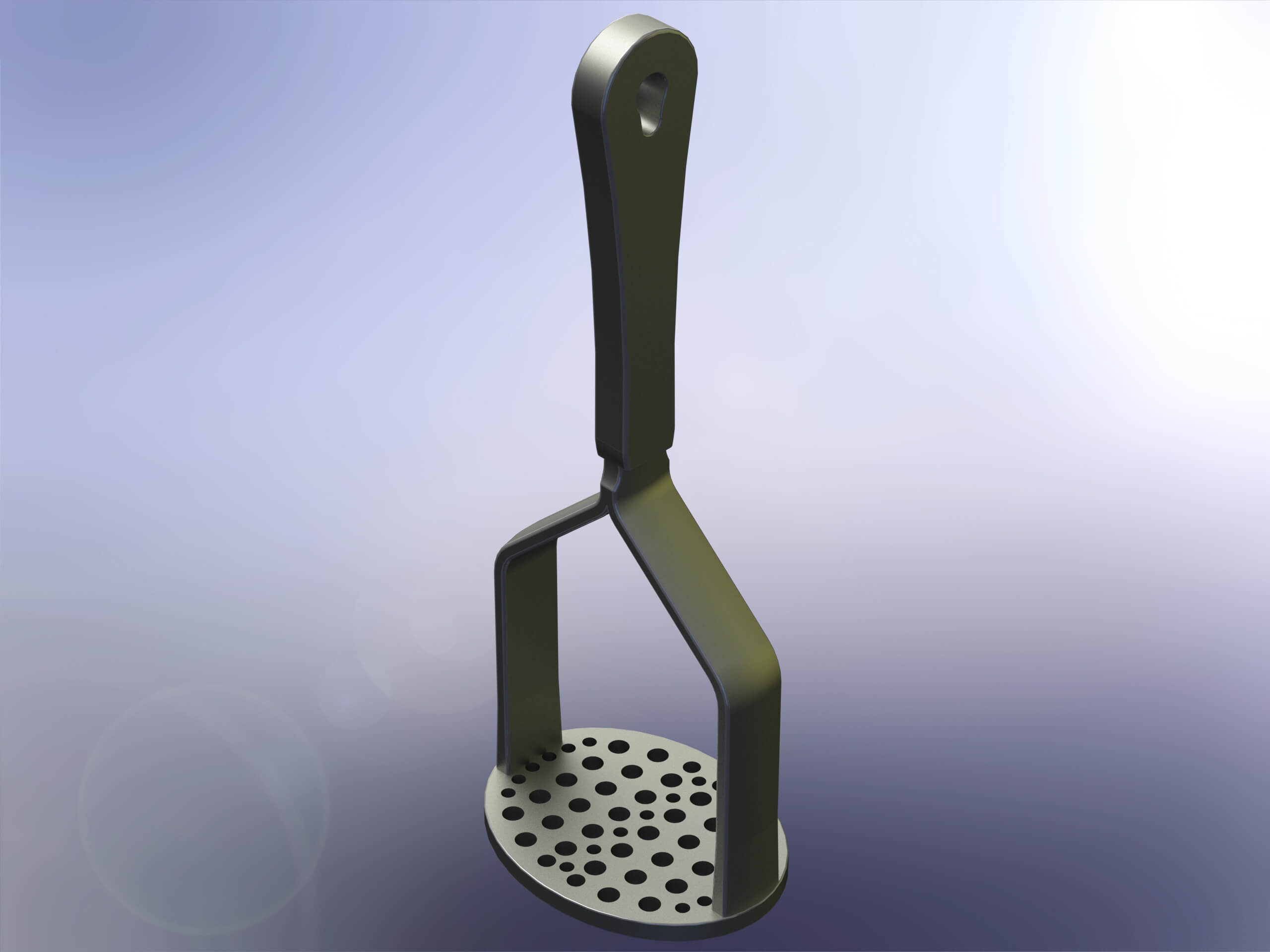 Manual Potato Masher Press - 3D Print Model by MRAnyCAD