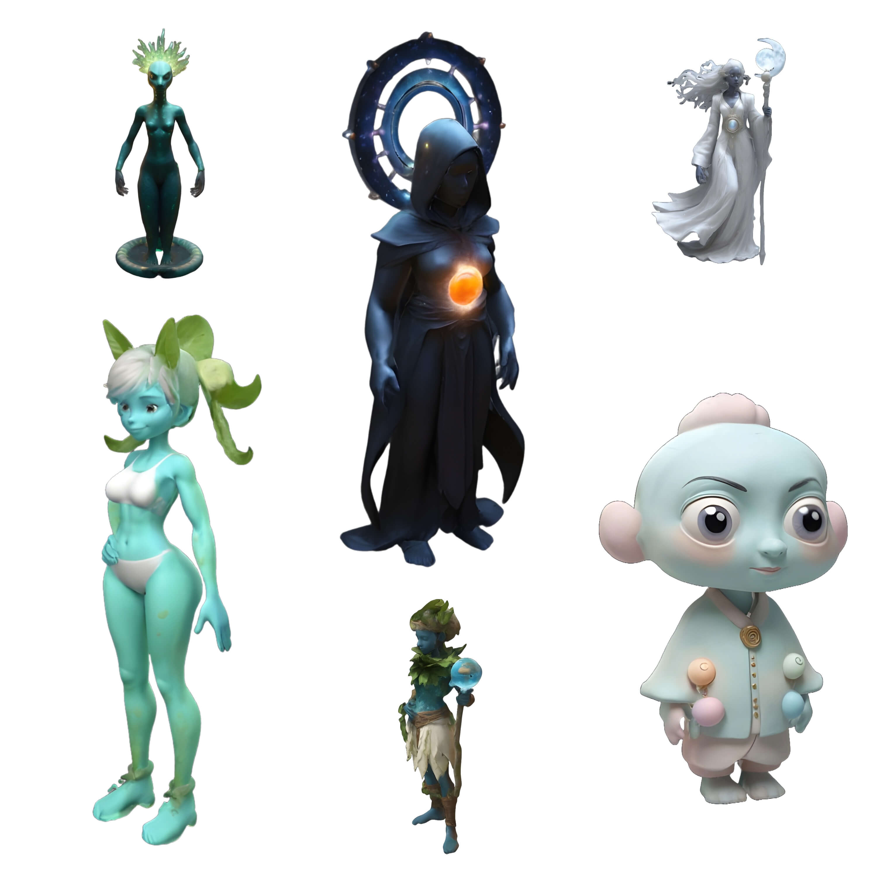 Mystical Beings Character Set - 3D Model by MRAnyCAD