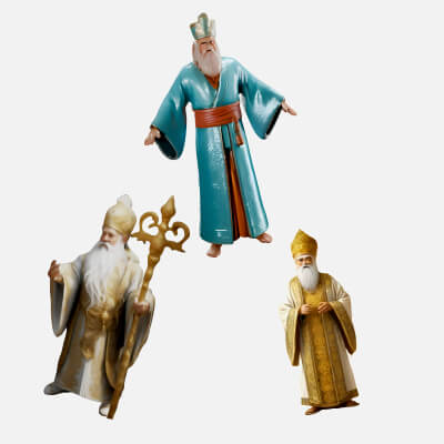 Mystical Wizards Trio - 3D Model by MRAnyCAD