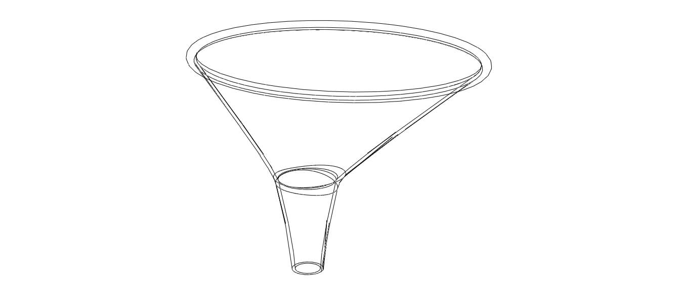 Plastic Oval Shaped Funnel - 3D Print Model by MRAnyCAD