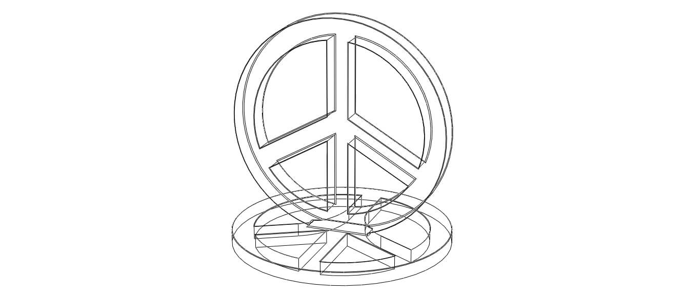 Plastic Peace Symbols Stand - 3D Model by MRAnyCAD