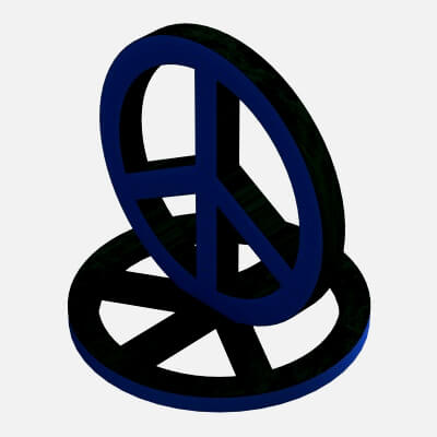 Plastic Peace Symbols Stand - 3D Model by MRAnyCAD