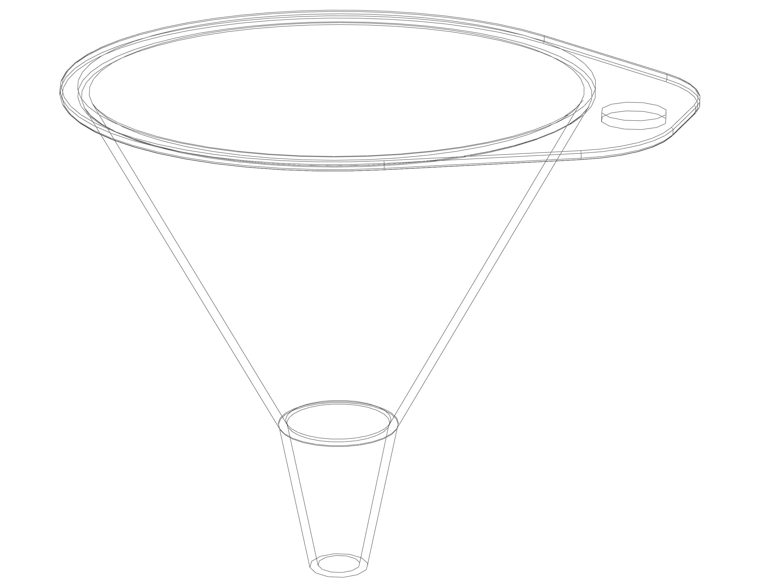 Plastic Round Shaped Utility Funnel - 3D Print Model by MRAnyCAD