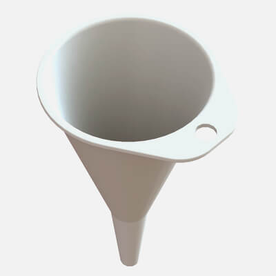 Plastic Round Shaped Utility Funnel - 3D Print Model by MRAnyCAD
