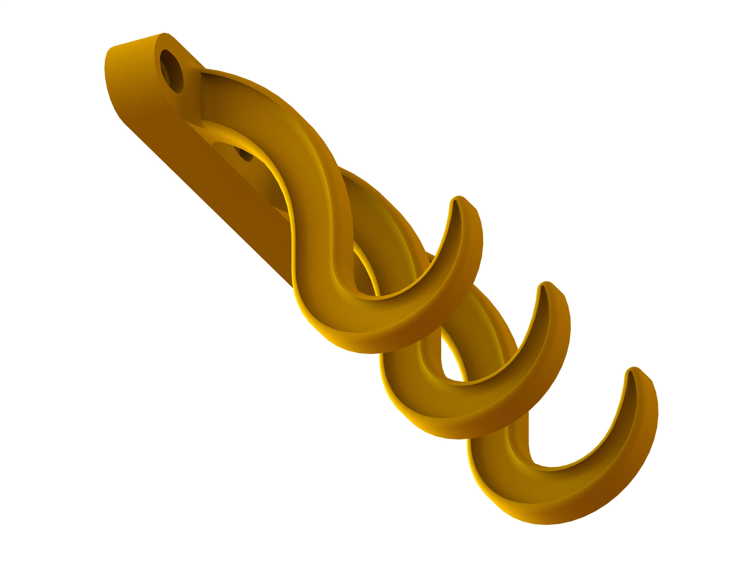 Plastic Triple Wall Hook - 3D Print Model by MRAnyCAD