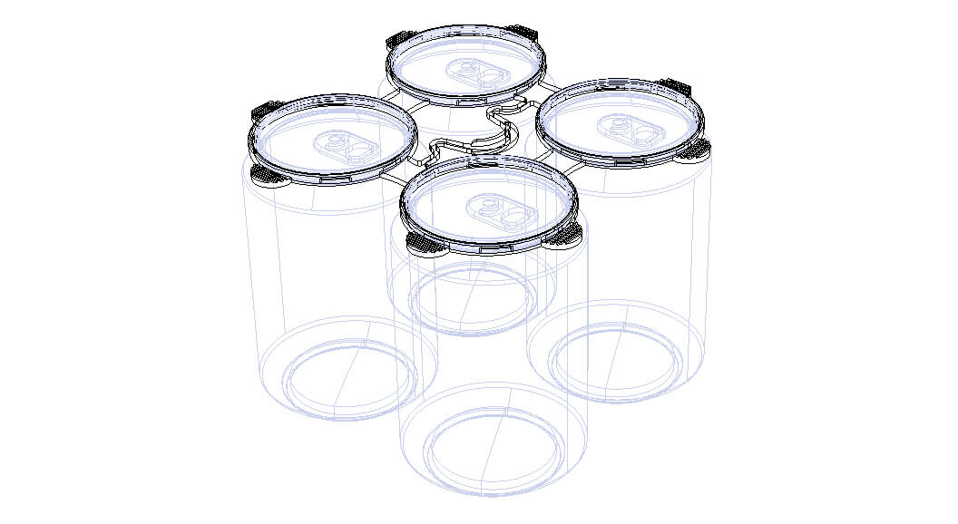 Pp Plastic Can Carrier 4-Pack 3D Model by MRAnyCAD