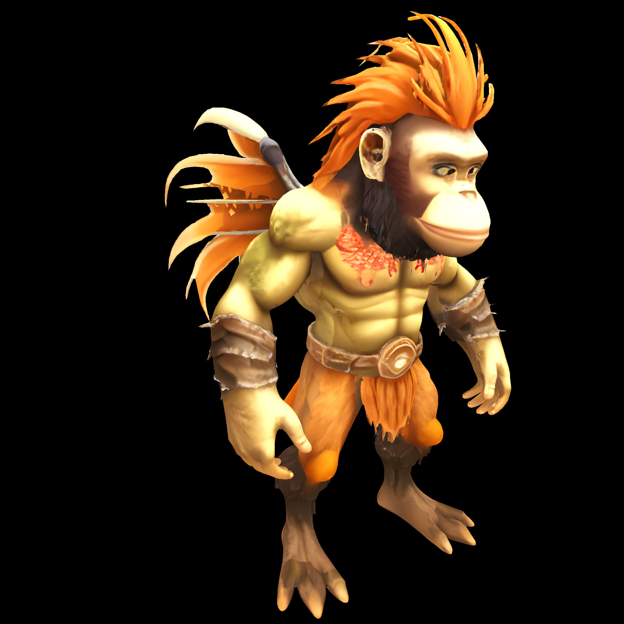 Primal Guardian - Mythical Monkey Warrior Free 3D Model by MRAnyCAD