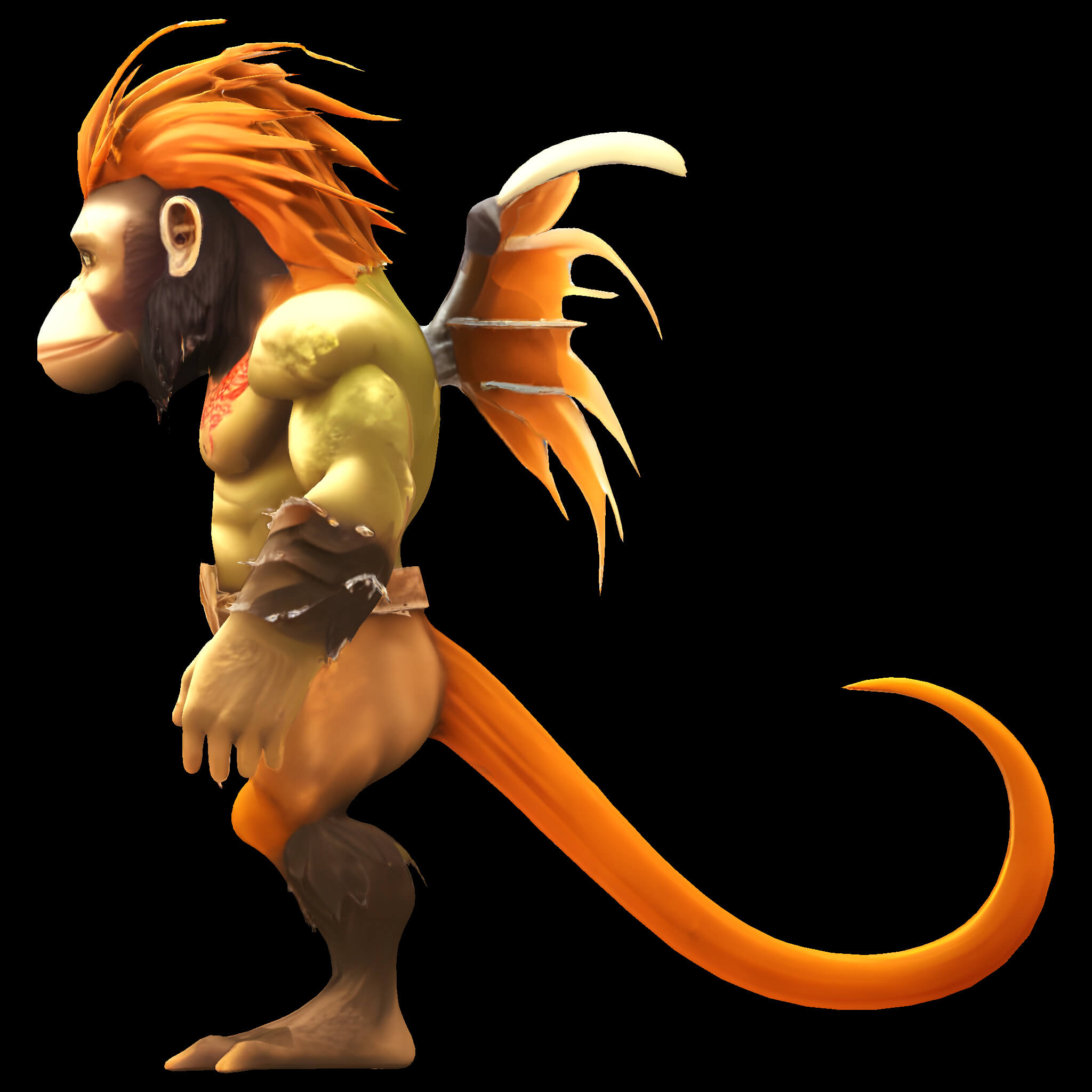 Primal Guardian - Mythical Monkey Warrior Free 3D Model by MRAnyCAD