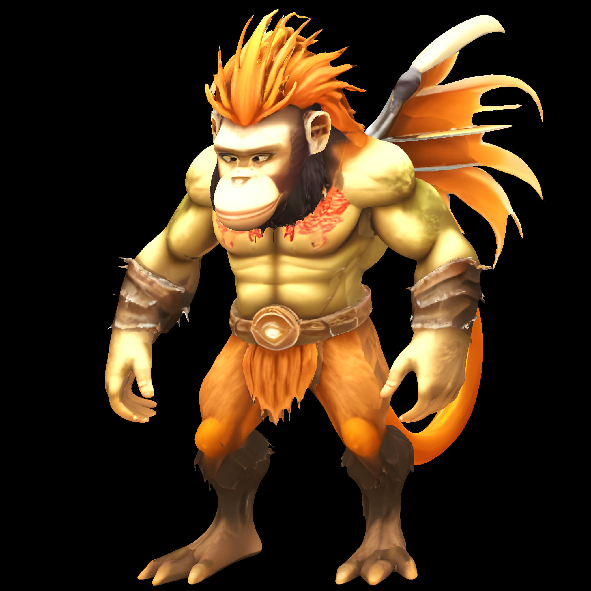 Primal Guardian - Mythical Monkey Warrior Free 3D Model by MRAnyCAD