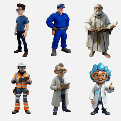 Professional Character Collection - 3D Model by MRAnyCAD