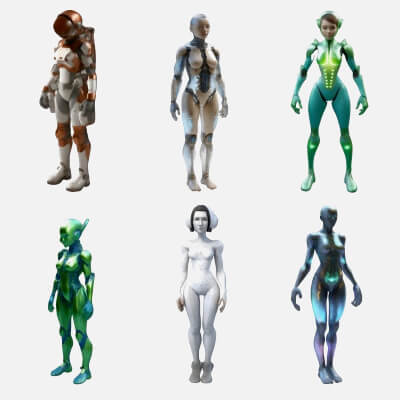 Sci-Fi Character Collection: Future Warriors and Androids 3D Model by ...