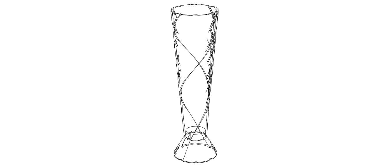 Spiral Complex Vase - 3D Model by MRAnyCAD