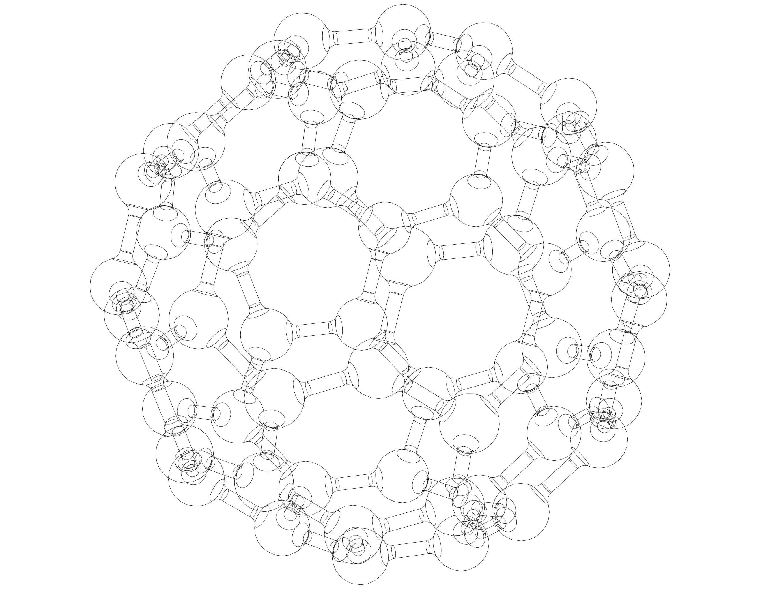 Truncated Icosahedron With Atoms - 3D Model by MRAnyCAD