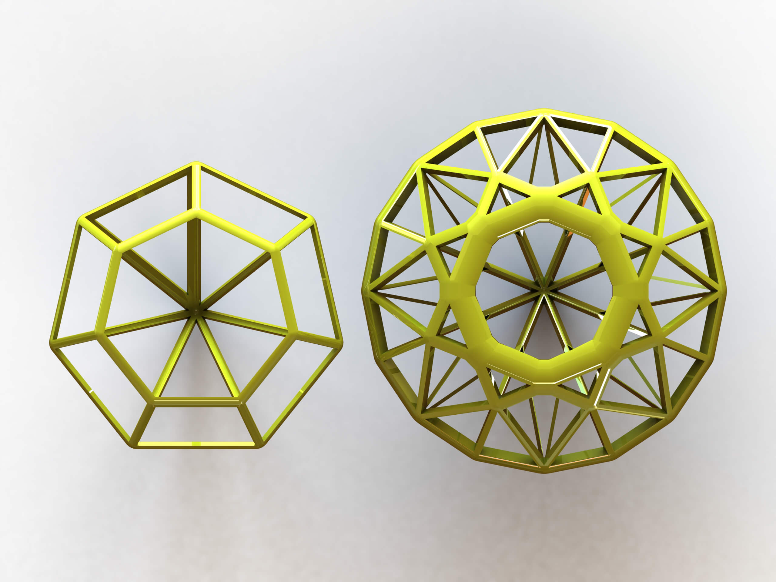 Wireframe Diamond Gem - 3D Print Model by MRAnyCAD