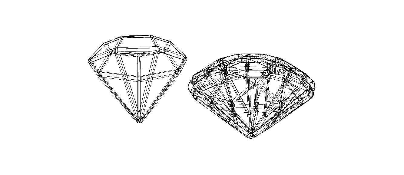 Wireframe Diamond Gem - 3D Print Model by MRAnyCAD