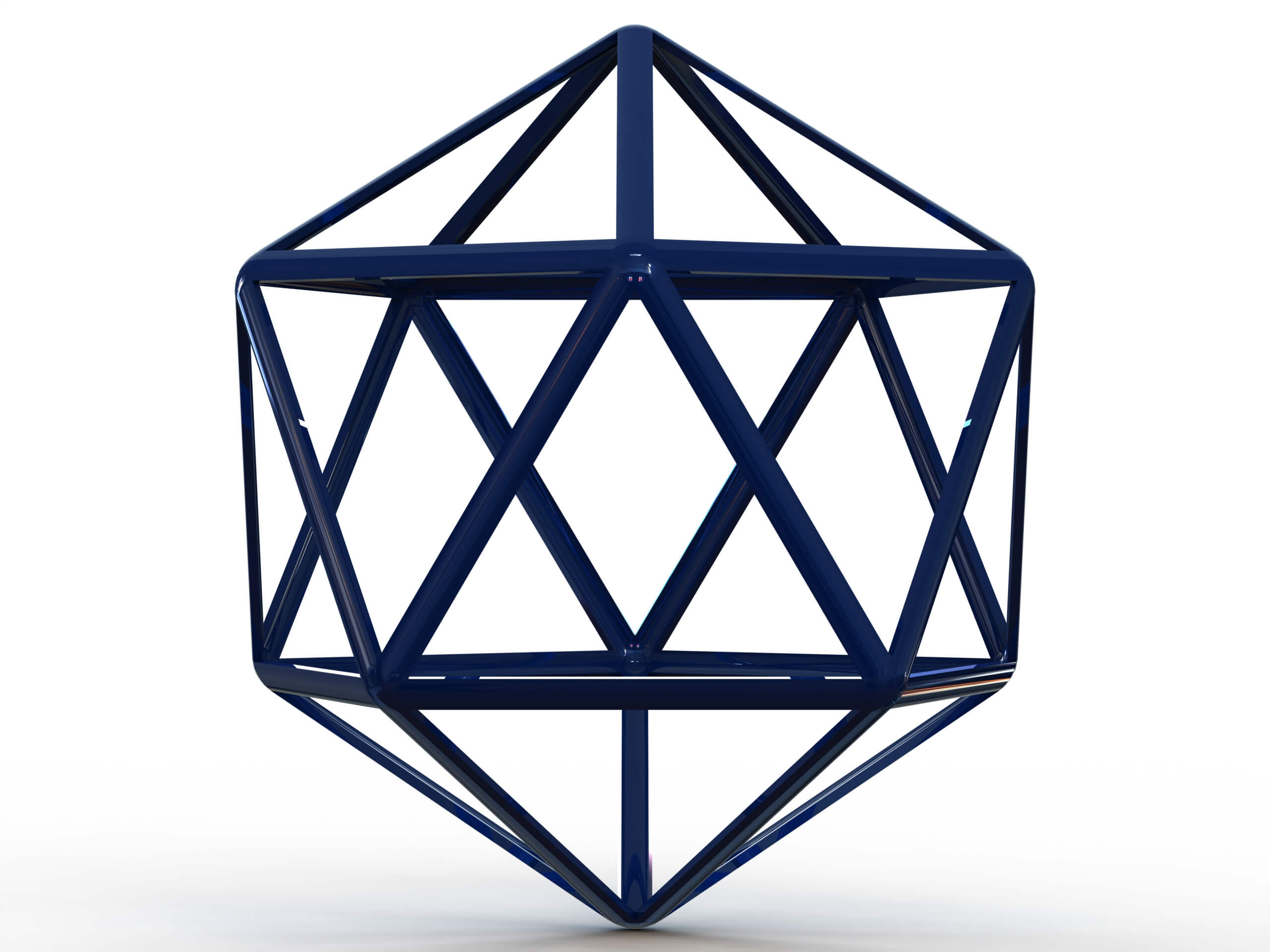 Wireframe Icosahedron - 3D Model by MRAnyCAD