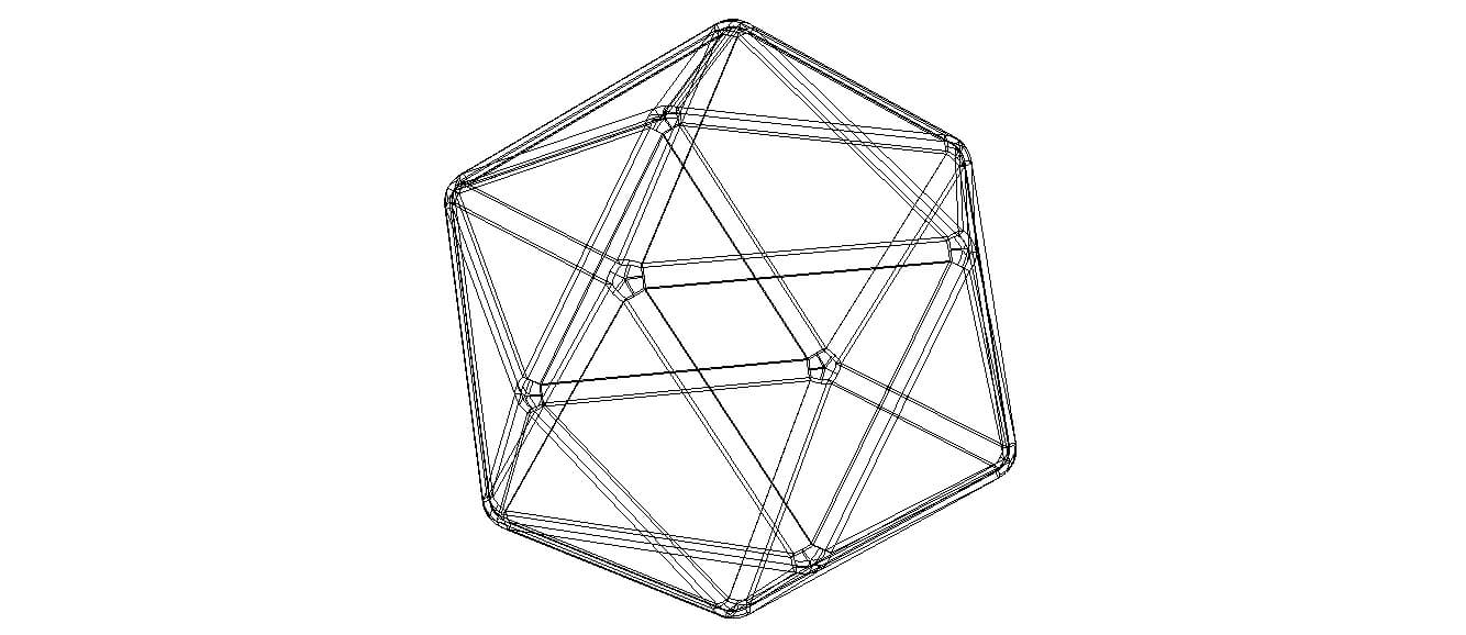 Wireframe Icosahedron - 3D Print Model by MRAnyCAD