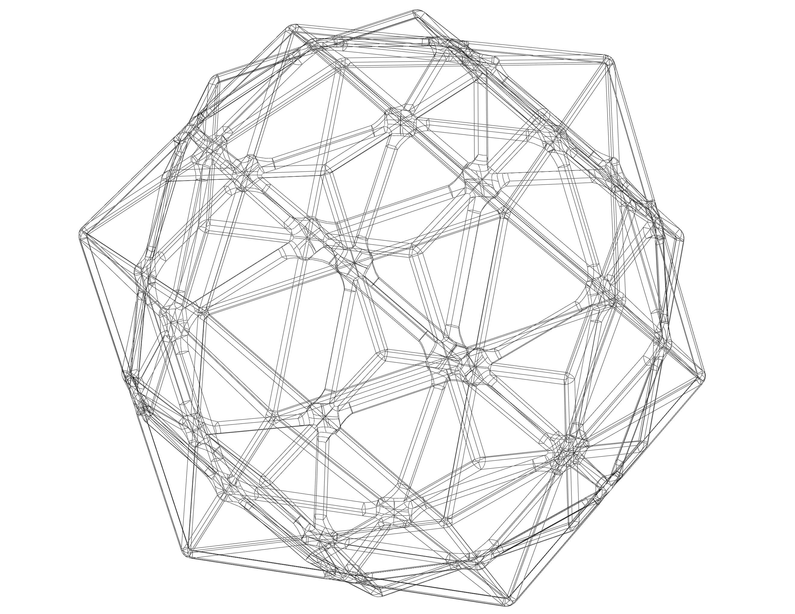 Wireframe Shape Compound of Dodecahedron and Icosahedron - 3D Print ...